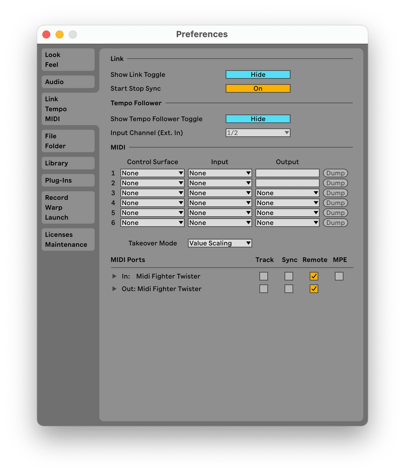 Midi Fighter Twister - Setup